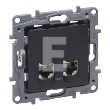 NILOE SELECTION GNIAZDO 2X RJ 45 6 STP ANTRACYT 762276 LEGRAND
