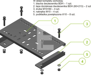 BLACHA DWUTEOWNIKA BDH 160320 DO MOCOWANIA WYSIĘGNIKÓW PODSTAW ...