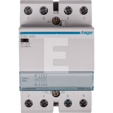 STYCZNIK CZTEROBIEGUNOWY MODUŁOWY 230VAC 40A ESC440 HAGER