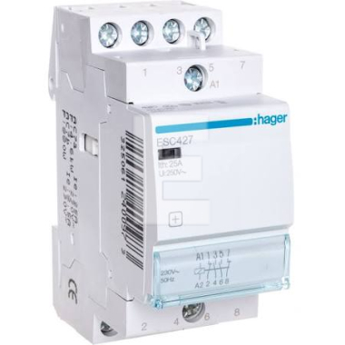 STYCZNIK MODUŁOWY CZTEROBIEGUNOWY 12VAC 25A ESL425 HAGER