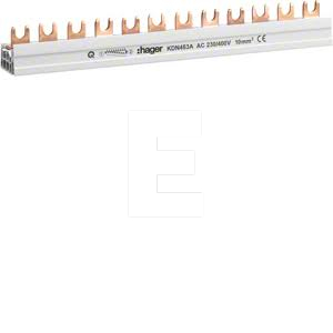 SZYNA GRZEBIENIOWA WIDEŁKOWA 4P 12 MODUŁÓW 10MM2 63A KDN463A HAGER