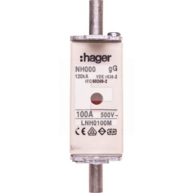 WKŁADKA BEZPIECZNIKOWA NOŻOWA NH000 100A 500V CHARAKTERYSTYKA "GG ...