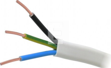 PRZEWÓD MIESZKANIOWY H03VV-F OMY 3X1 BIAŁY KRĄŻEK 100M OMY_3X1_BIA_B TEXSIM