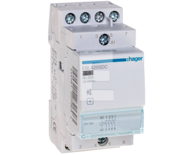 STYCZNIK MODUŁOWY CICHY 4NO 25A 12VAC/DC ESL425SDC HAGER