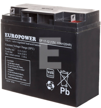AKUMULATOR OŁOWIOWO-KWASOWY AGM EP 17-12 12V 17AH 17EP EUROPOWER
