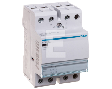 STYCZNIK MODUŁOWY TRZYBIEGUNOWY 63A 230VAC ESC363 HAGER