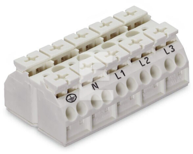 BLOK ZASILAJĄCY 5P 32A 500V PE-N-L1-L2-L3 200 SZTUK PA 66 BIAŁY 862-1605 WAGO