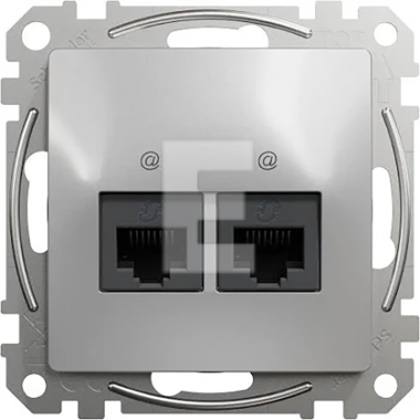 SEDNA DESIGN GNIAZDO 2X RJ-45 6 UTP SREBRNE ALUMINIUM SDD113462 SCHNEIDER