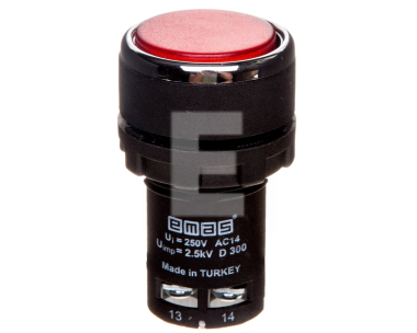 PRZYCISK STEROWNICZY 1R 22MM 0.3A CZERWONY T0-MB100DK EMAS