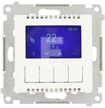 SIMON 54 REGULATOR TEMP. Z WYŚWIETLACZEM CZUJNIK WEW. BIAŁY DETD1A.01/ ...
