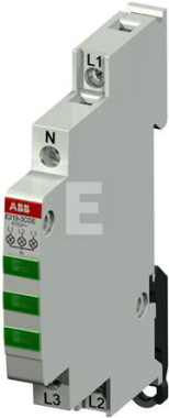 LAMPKA MODUŁOWA E219-3D 3XLED 415/230V AC 1.2W IP20 SZYNA DIN 9X85X59MM ZIELONA 2CCA703901R0001 ABB