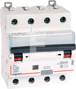 WYŁĄCZNIK RÓŻNICOWONADPRĄDOWY 4P P314 C25 DX3 6KA 0.03A AC 411188 LEGRAND