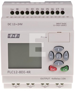 JEDNOSTKA CENTRALNA (CPU) 12-24V DC 8 WEJŚĆ 2 WYJŚCIA FLC12-8DI-4R F&F