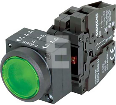 PRZYCISK STEROWNICZY 22MM 1Z 1R PODŚWIETLENIE 24V AC/DC IP66 TWORZYWO ZIELONY/CZARNY SIRIUS ...