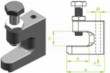 ZACISK ZK12 43X24X26MM 2.50KN ODKUWKA STALOWA CYNKOWANA 752212 BAKS