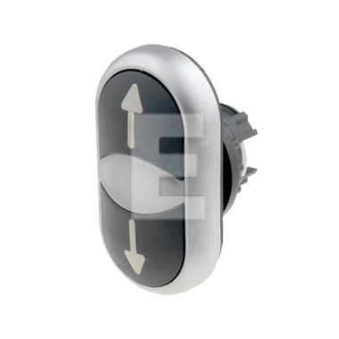 PRZYCISK PODWÓJNY Z LAMPKĄ KONTROLNĄ NADRUK "STRZAŁKI GÓRA-DÓŁ" BIAŁY ...