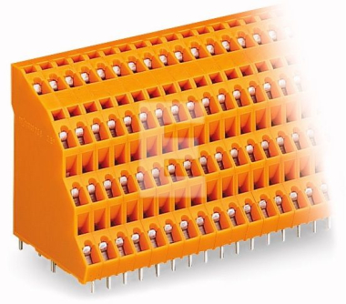 LISTWA ZACISKOWA 4-PIĘTROWA DO PŁYTEK DRUKOWANYCH POMARAŃCZOWA 738-408 WAGO