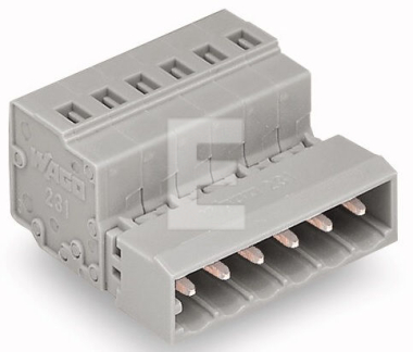 GNIAZDO PINOWE 6-BIEGUNOWE 630V 12A RASTER 5MM SZARE 231-606 WAGO