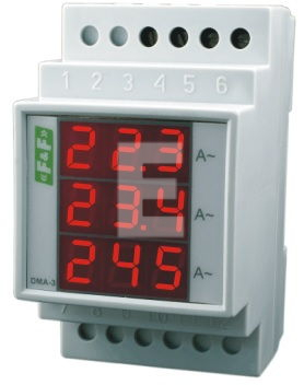 AMPEROMIERZ CYFROWY DMA-3 TRUE RMS 1-100A NA SZYNĘ 35MM DMA-3 100/5A ...